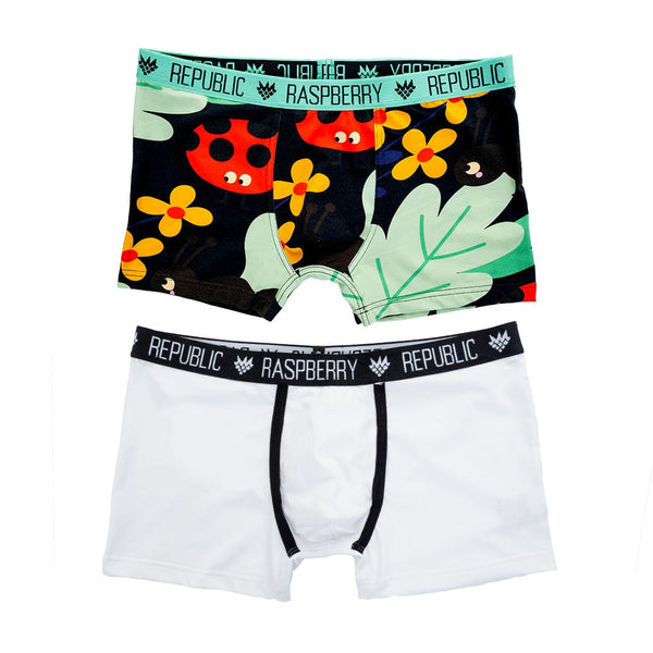 Anthill Black and Basic White Boxers - 2 Pack by Raspberry Republic ...