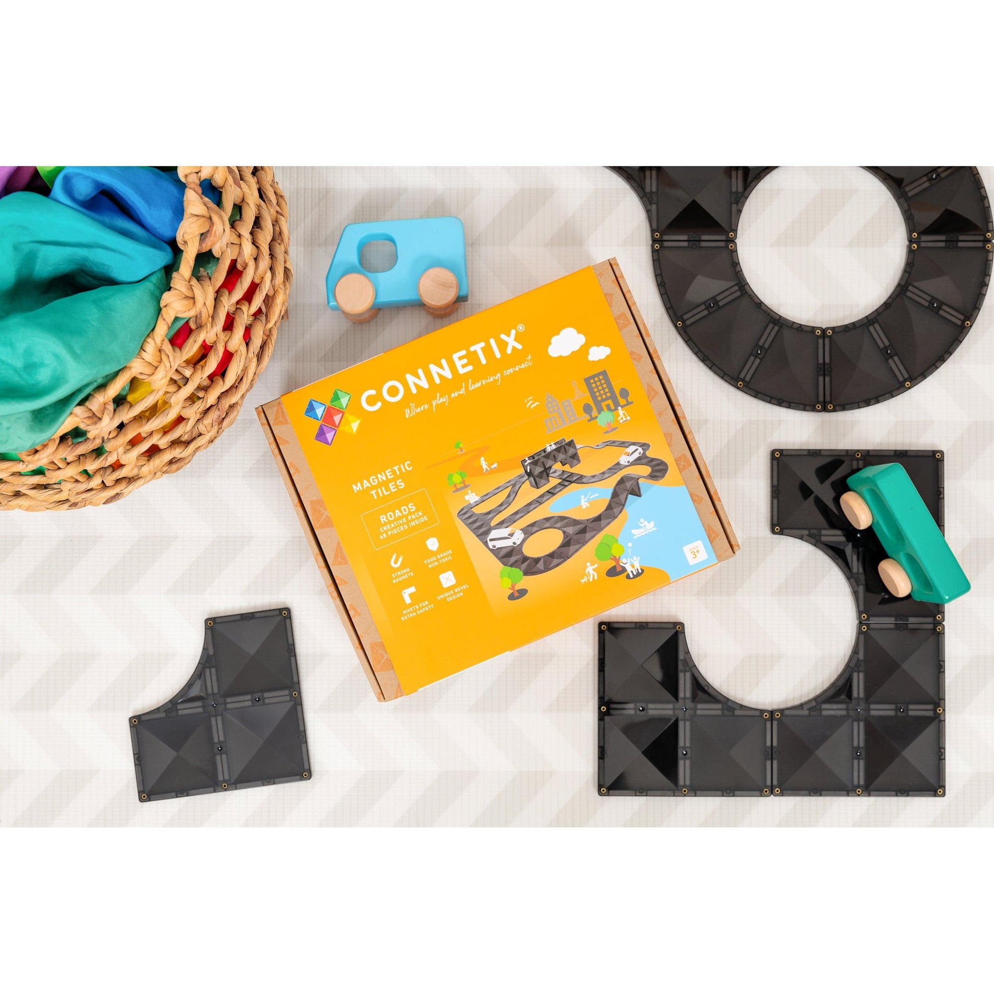 Creative Roads Pack - 48 pieces by Connetix - Modern Rascals